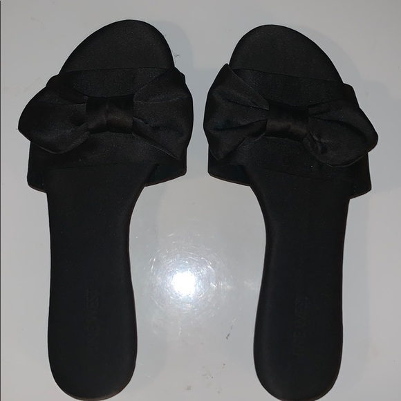 Nine West | Shoes | Black Bow Slides | Poshmark